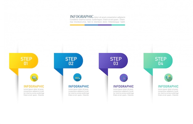 Vibrant Infographic Elements Highlighting Four Key Steps | Jiffy Designs