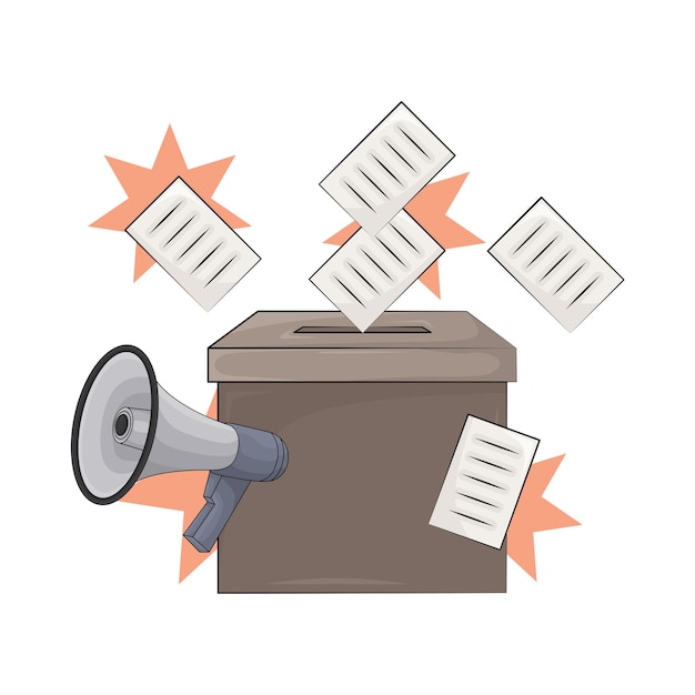 Megaphone and Scattered Flyers Promoting Announcement | Jiffy Designs