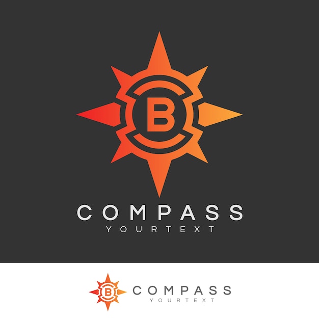 Vibrant Orange Compass Logo with Stylized Initial B | Jiffy Designs