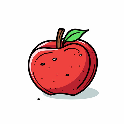 Apple Hand Drawn Comic Illustration. Apple. Vector Doodle Style Cartoon ...
