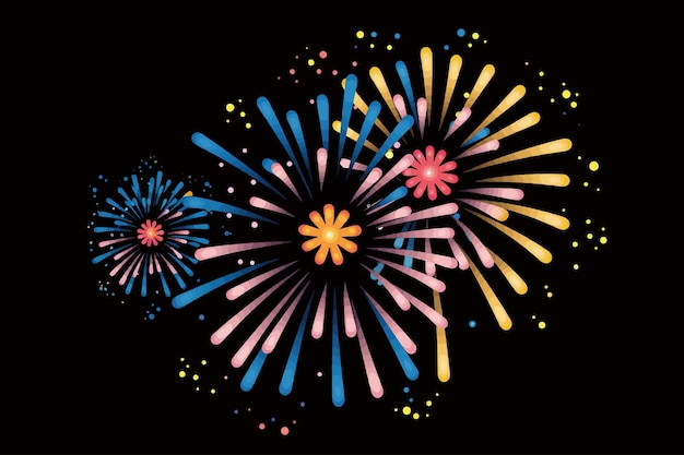 Vibrant Firework Display of Colorful Bursts | Jiffy Designs