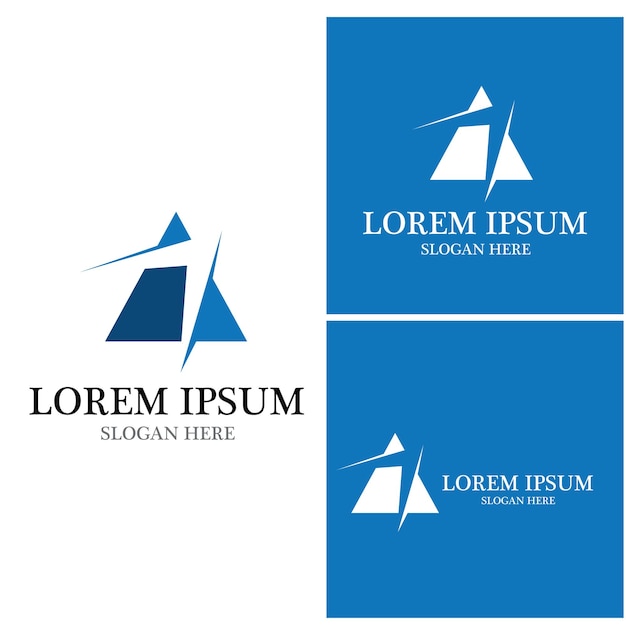 Minimalist Blue Triangle Shapes Logo Template | Jiffy Designs