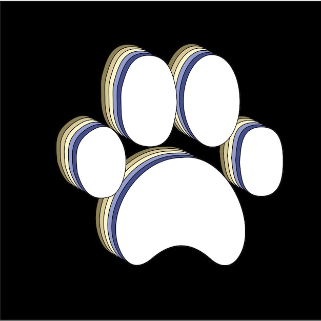 Stylized Paw Print with Bold Geometric Shapes | Jiffy Designs