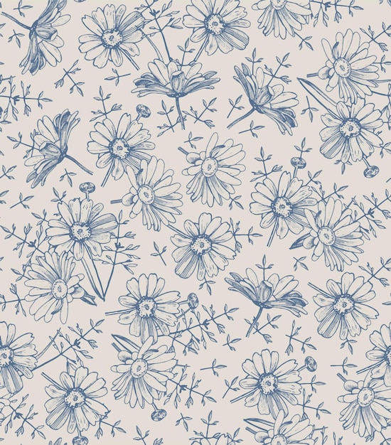 Delicate Floral Pattern in Soothing Shades of Blue | Jiffy Designs