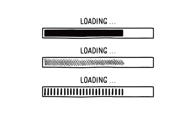 Simple Black and White Loading Indicators with Text | Jiffy Designs
