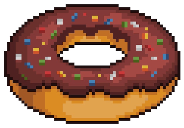 Delightful Pixel Art Donut with Colorful Sprinkles | Jiffy Designs