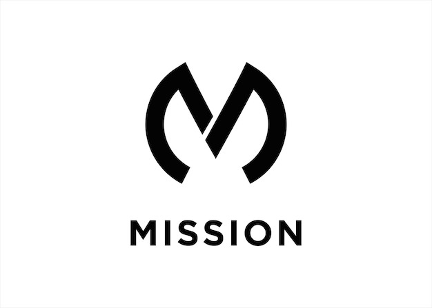 Minimalist Monogram Symbol with Bold 'Mission' Lettering | Jiffy Designs