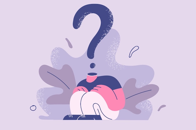 Curious person contemplating a perplexing question mark | Jiffy Designs