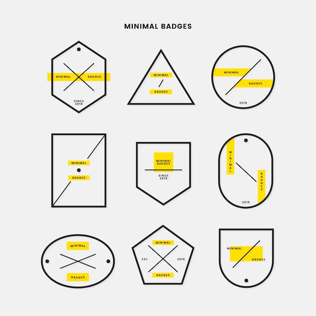 Elegant Minimal Geometric Badge Collection with Vibrant Accents | Jiffy ...