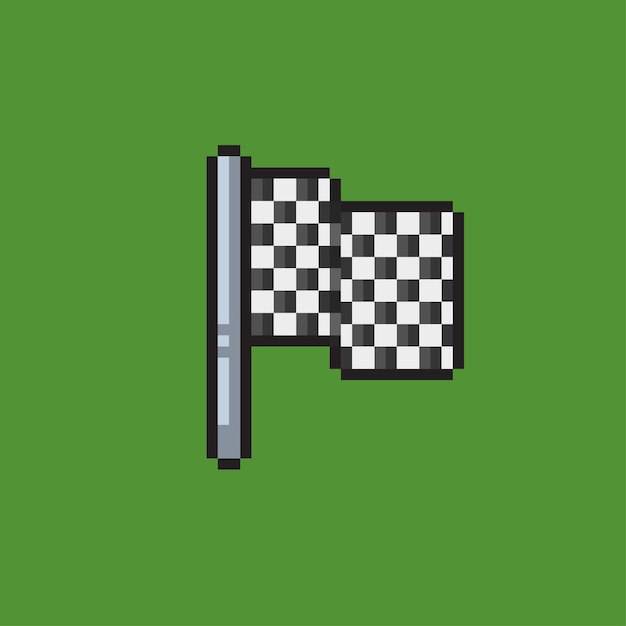 Striking Checkered Flag Pixel Art Icon | Jiffy Designs