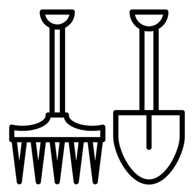 Versatile Garden Tools: Shovel and Rake Silhouettes | Jiffy Designs