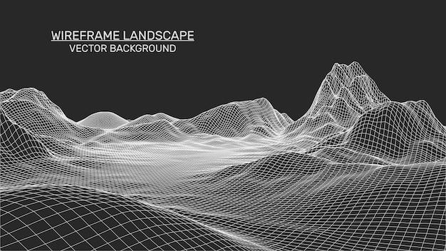 Striking Wireframe Landscape with Undulating Mountain Peaks | Jiffy Designs