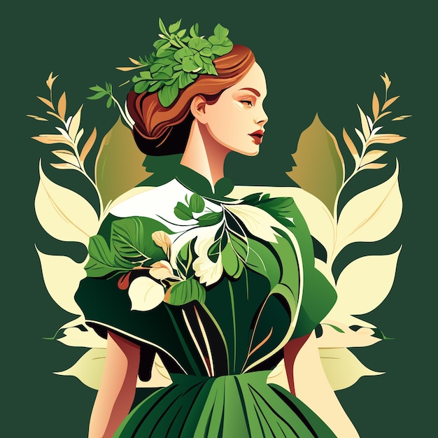 Elegant Botanical Goddess: A Vibrant Nature-Inspired Portrait | Jiffy ...