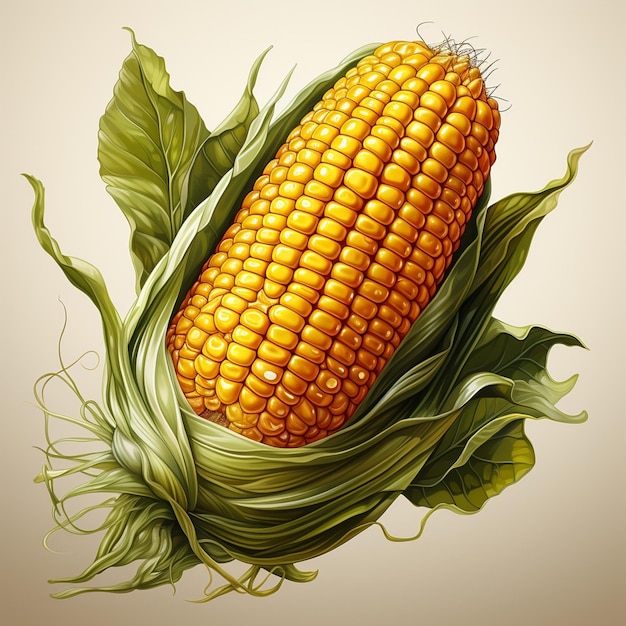 Vibrant Maize Cob with Lush Green Leaves | Jiffy Designs