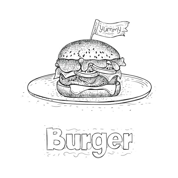 Delectable Handcrafted Burger with Whimsical Flag Topping | Jiffy Designs