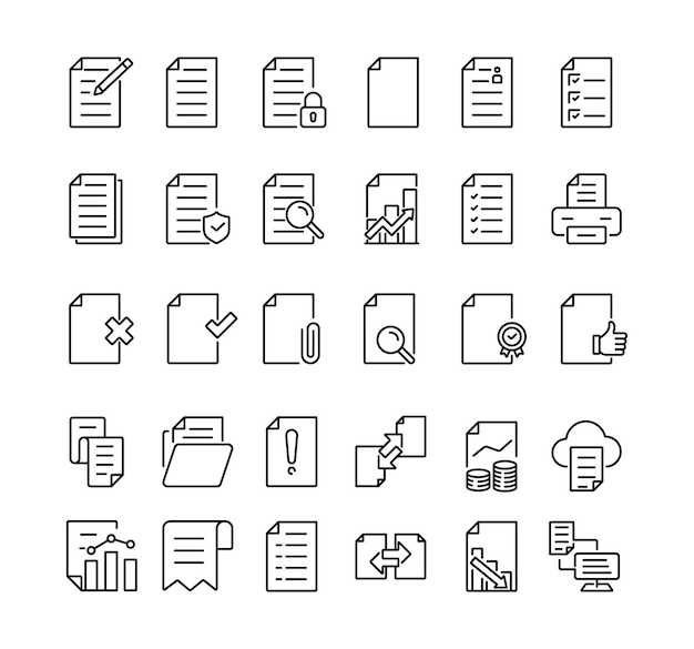Comprehensive Set of Versatile Document and File Icons | Jiffy Designs