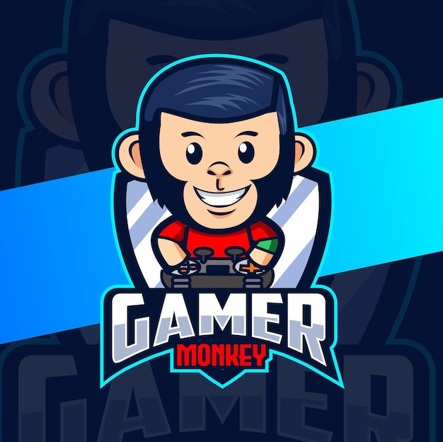Playful Gamer Monkey Mascot with Gaming Controller | Jiffy Designs