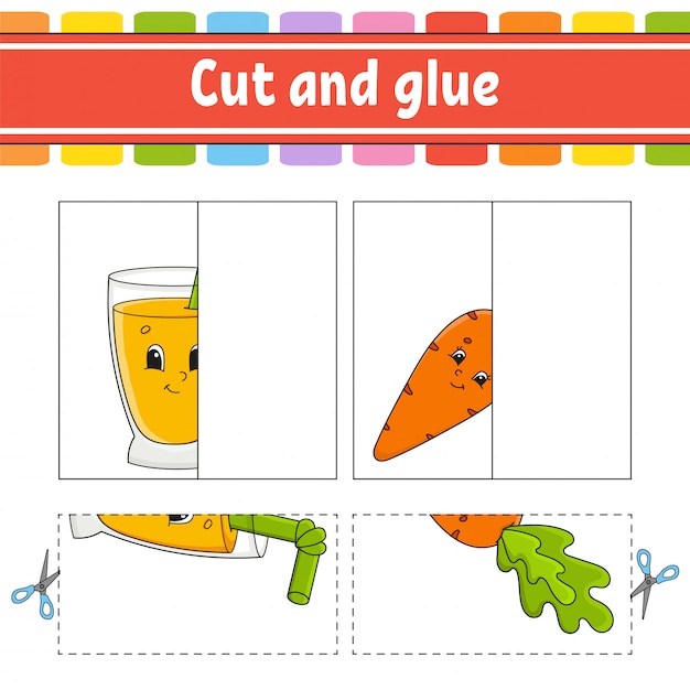 Vibrant Cut-and-Glue Shapes: Playful Fruits and Veggies | Jiffy Designs