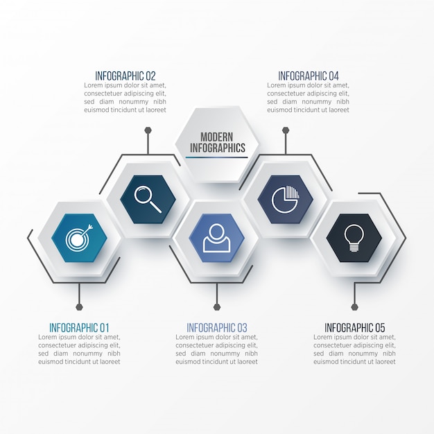 Interconnected Hexagonal Infographic with Detailed Icons | Jiffy Designs