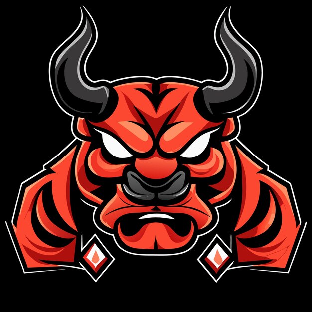 Fierce Red Demonic Horned Mask with Intense Expression | Jiffy Designs