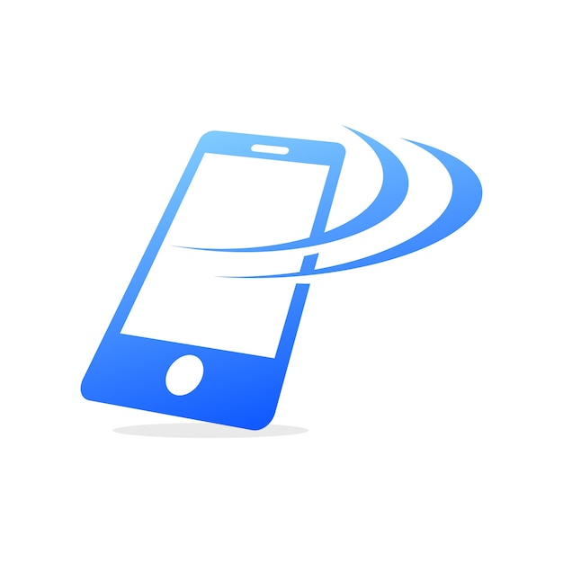 Abstract Blue Mobile Phone Icon with Radiating Lines Design | Jiffy Designs