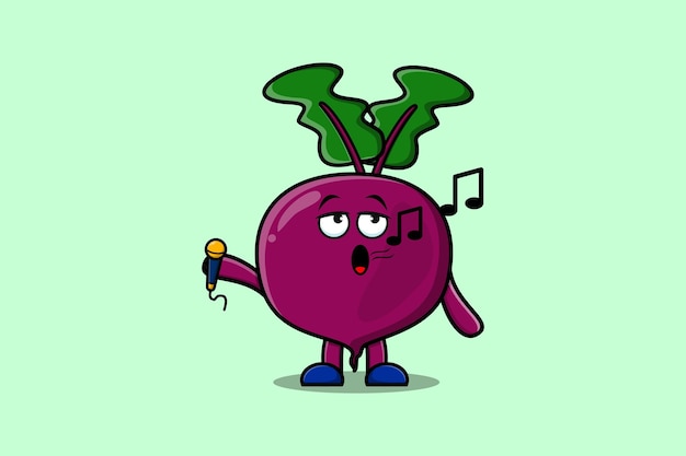 Singing Beet Creature with Microphone and Musical Notes | Jiffy Designs