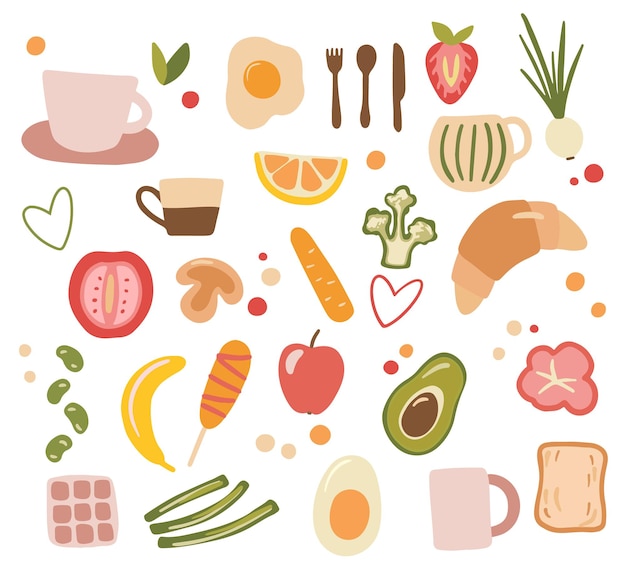 Vibrant Collection of Delectable Culinary Icons and Ingredients | Jiffy ...