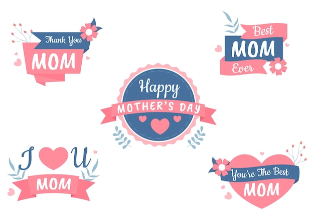 Vibrant Mother's Day Emblem Collection with Heartfelt Messages | Jiffy ...