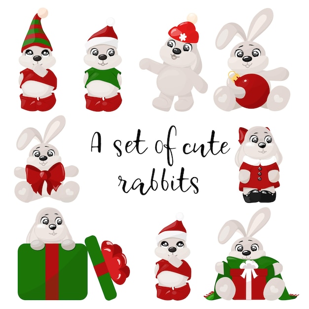 Charming Christmas Rabbits: A Festive Plush Parade | Jiffy Designs