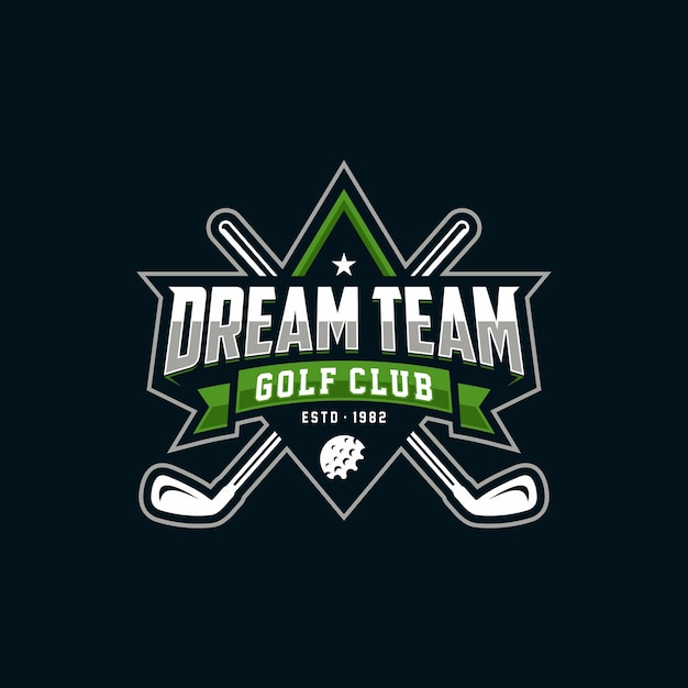 Striking Golf Club Logo with Crossed Clubs and Diamond Shape | Jiffy ...
