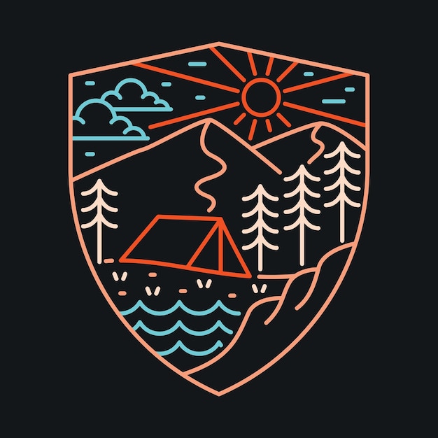 Vibrant Outdoor Adventure Emblem with Nature Motifs | Jiffy Designs