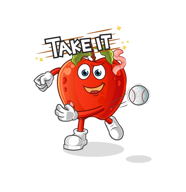 Playful Tomato Character Hitting a Baseball | Jiffy Designs