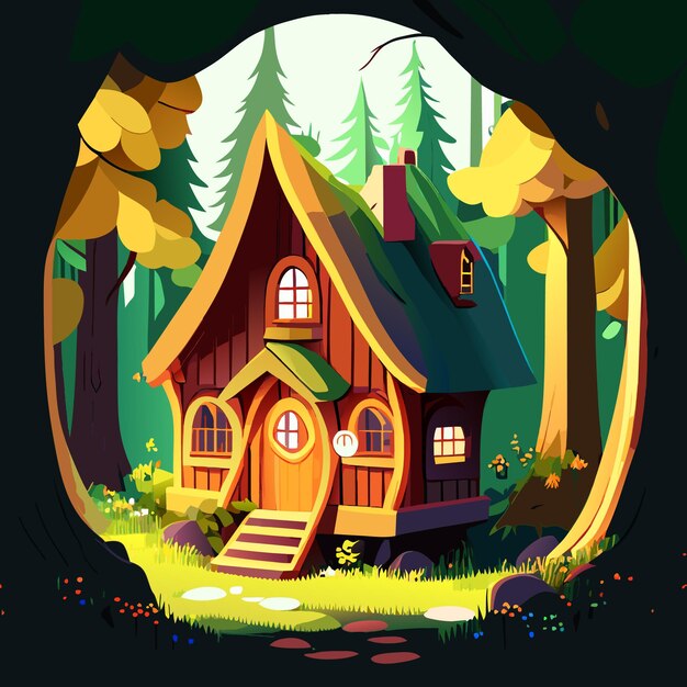 Charming Woodland Cottage in a Moonlit Forest Glade | Jiffy Designs