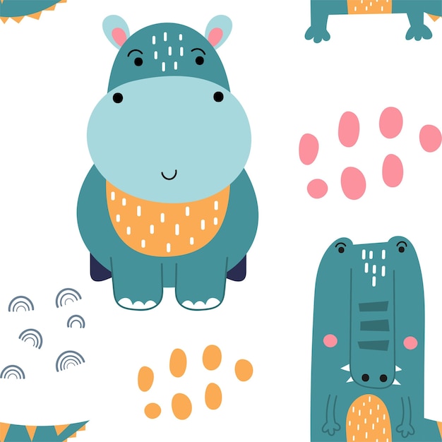 Adorable Hippo Collection: Vibrant Patterns and Playful Designs | Jiffy ...