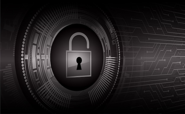 Secure Digital Lock Symbol Shines on Futuristic Circuit Background ...