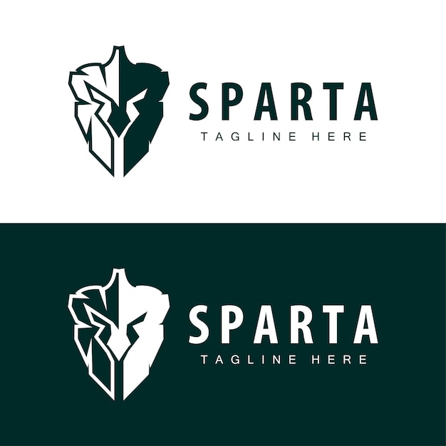 Powerful Spartan Shield Emblem with Minimalist Typography | Jiffy Designs