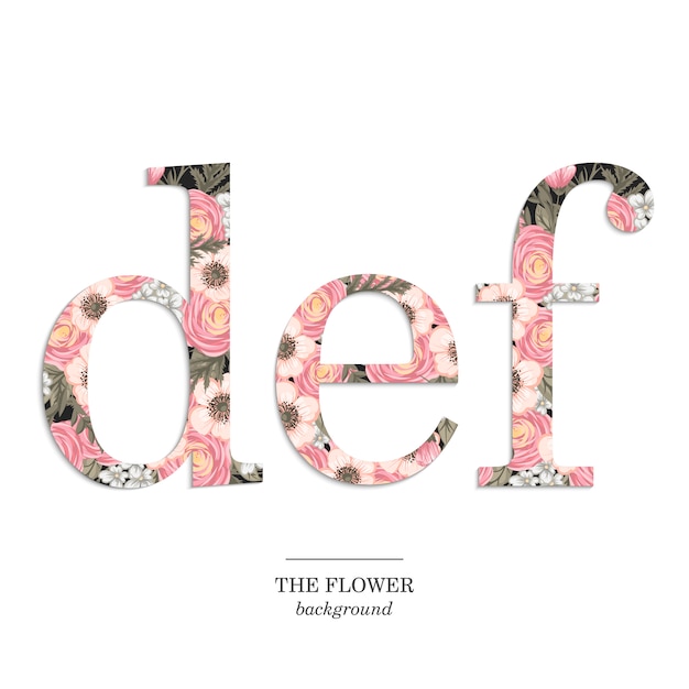 Floral Typography with Pink Roses and Lowercase Letters | Jiffy Designs