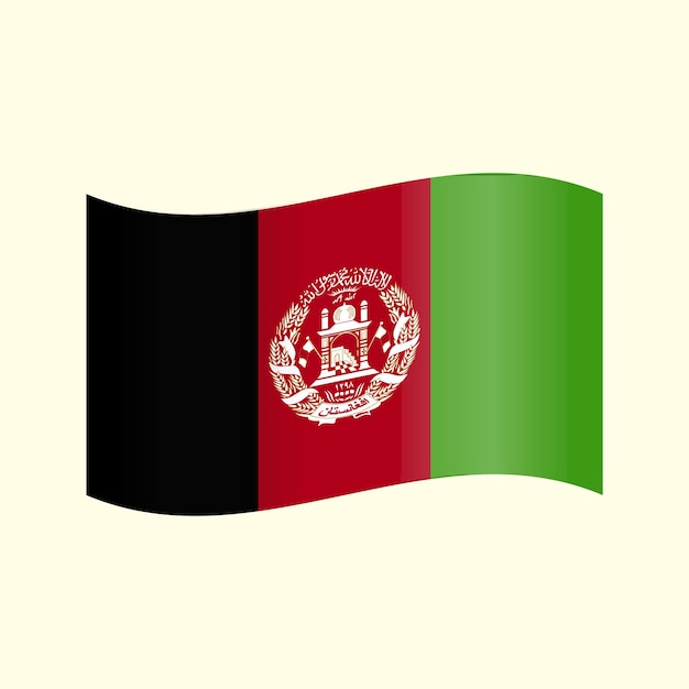 Vibrant National Flag of Afghanistan with Iconic Emblem | Jiffy Designs