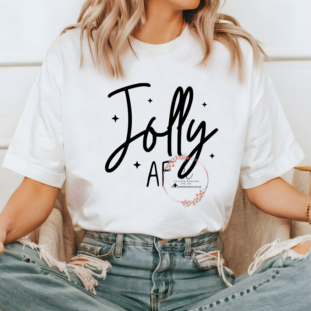 Jolly AF Svg, Festive AF Svg, Retro Christmas Svg, Christmas Saying Png ...