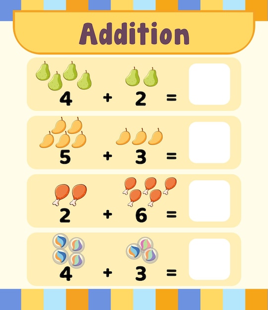 Engaging Addition Practice with Vibrant Visuals | Jiffy Designs
