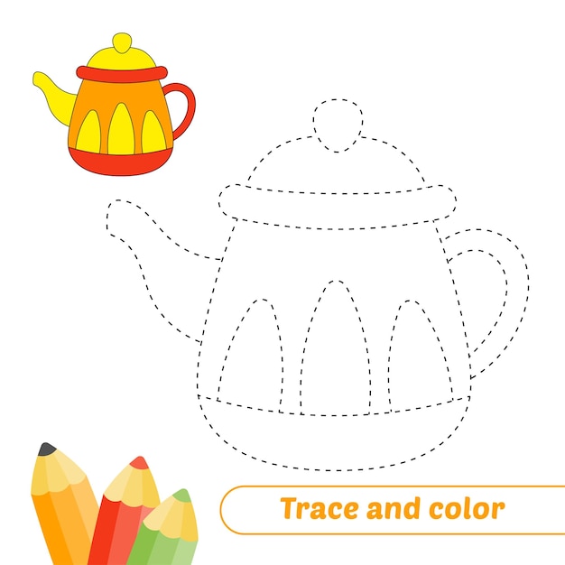 Vibrant Teapot Design with Tracing Activity | Jiffy Designs