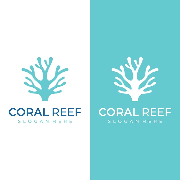 Elegant Coral Reef Logo Design with Vibrant Aqua Accent | Jiffy Designs