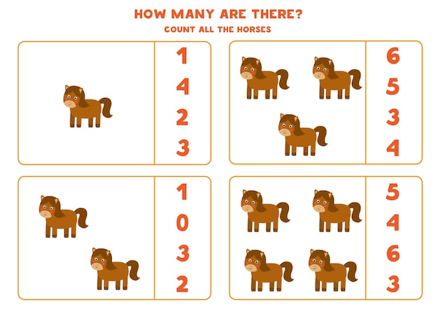 Charming Cartoon Horse Collection: Count the Adorable Equine Friends ...