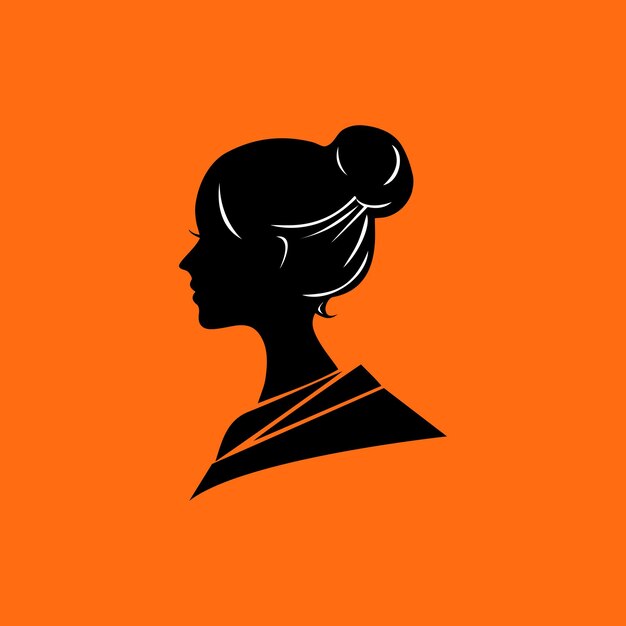 Elegant Silhouette of a Woman with Updo Hairstyle | Jiffy Designs