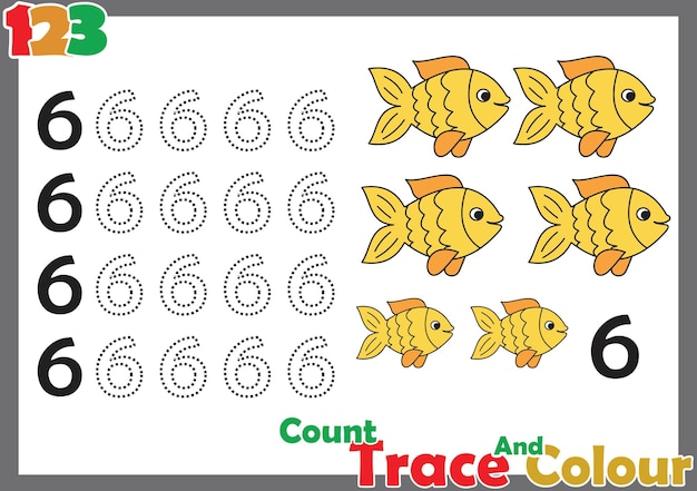 Vibrant Fish Counting and Tracing Activity for Kids | Jiffy Designs