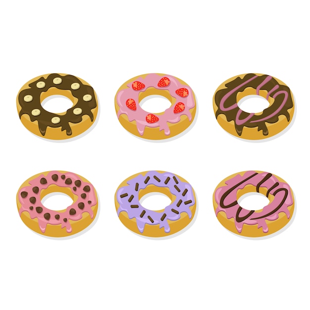 Vibrant Donut Illustrations with Colorful Toppings and Glazes ...