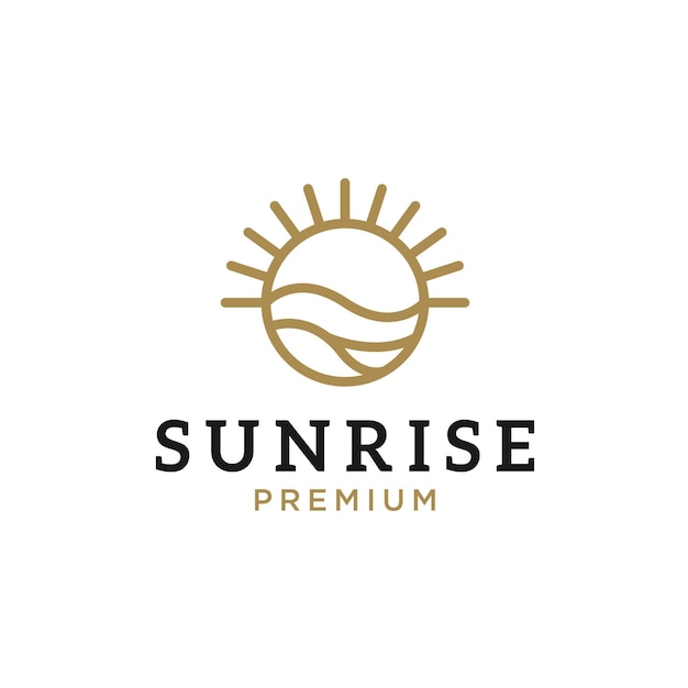 Elegant Sun and Wave Emblem for Premium Branding | Jiffy Designs