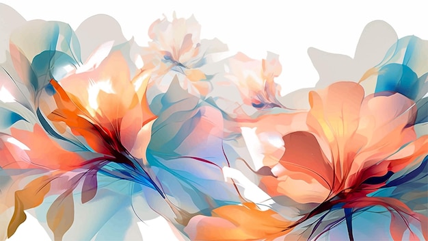 Vibrant Abstract Floral Composition in Warm and Cool Tones | Jiffy Designs