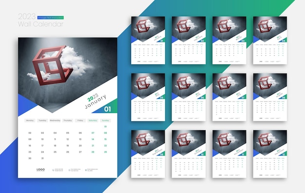 Surreal Calendar with Floating Geometric Shapes | Jiffy Designs