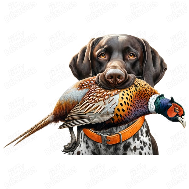 Pointer Dog with Pheasant Portrayal in Vivid Photorealistic Detail ...